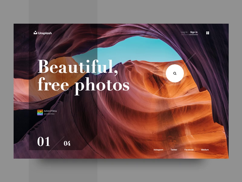 Design Concept for Unsplash by Vlad on Dribbble
