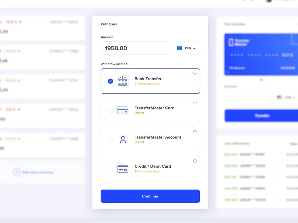 Browse thousands of Withdraw Page images for design inspiration | Dribbble