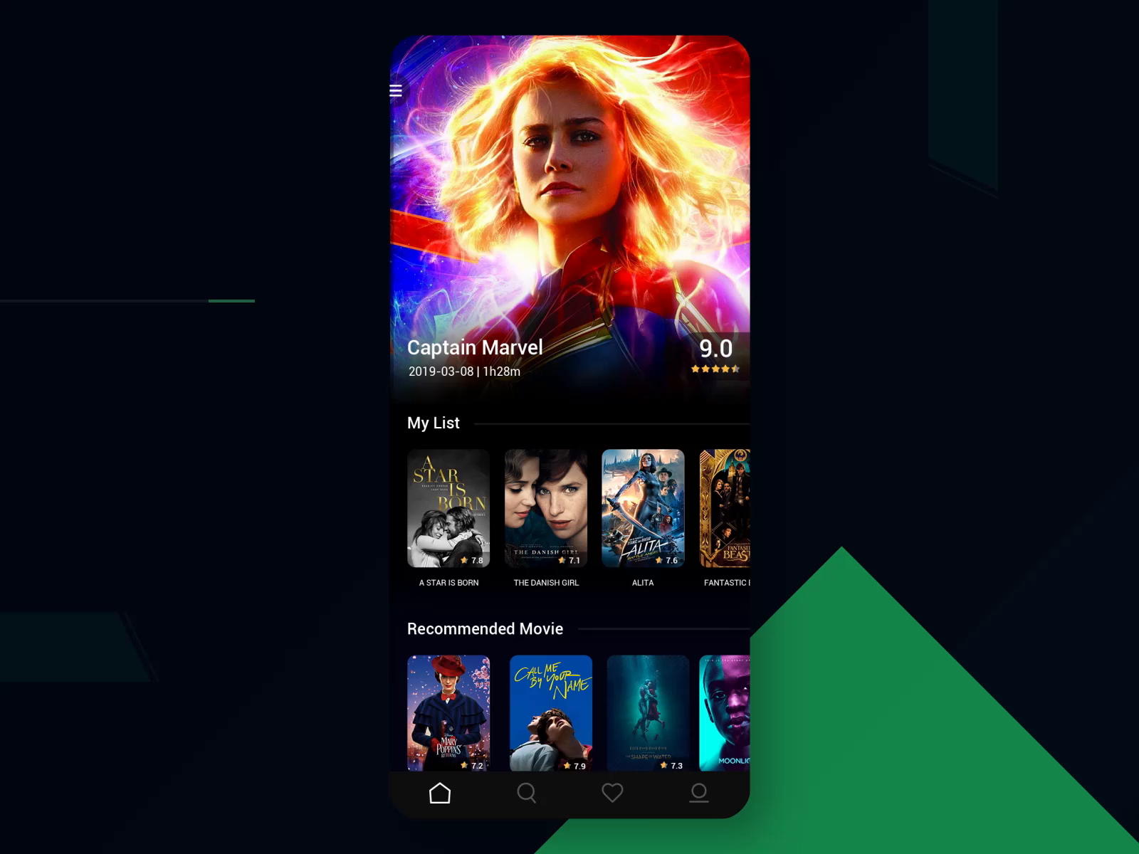 Bean Movie App Design by Bozy Chi for UDS on Dribbble