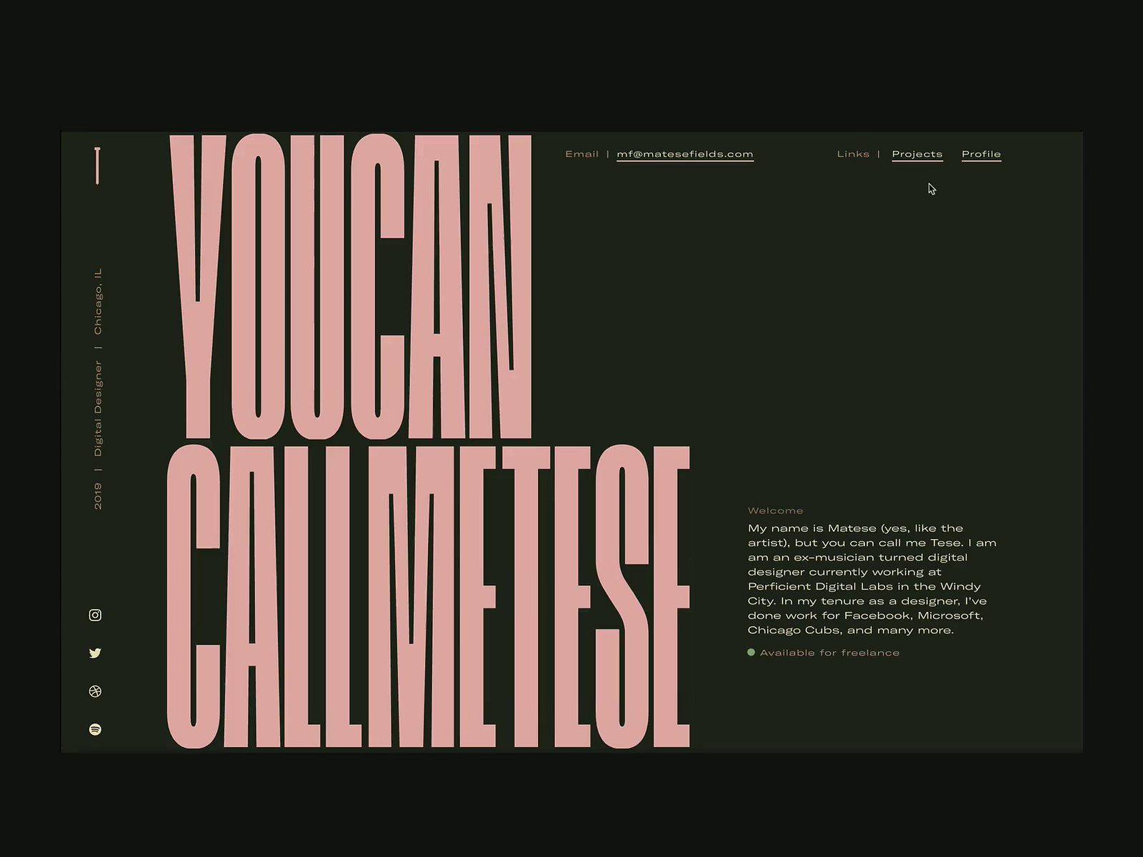 Type-heavy design portfolio by Josh Kirk on Dribbble