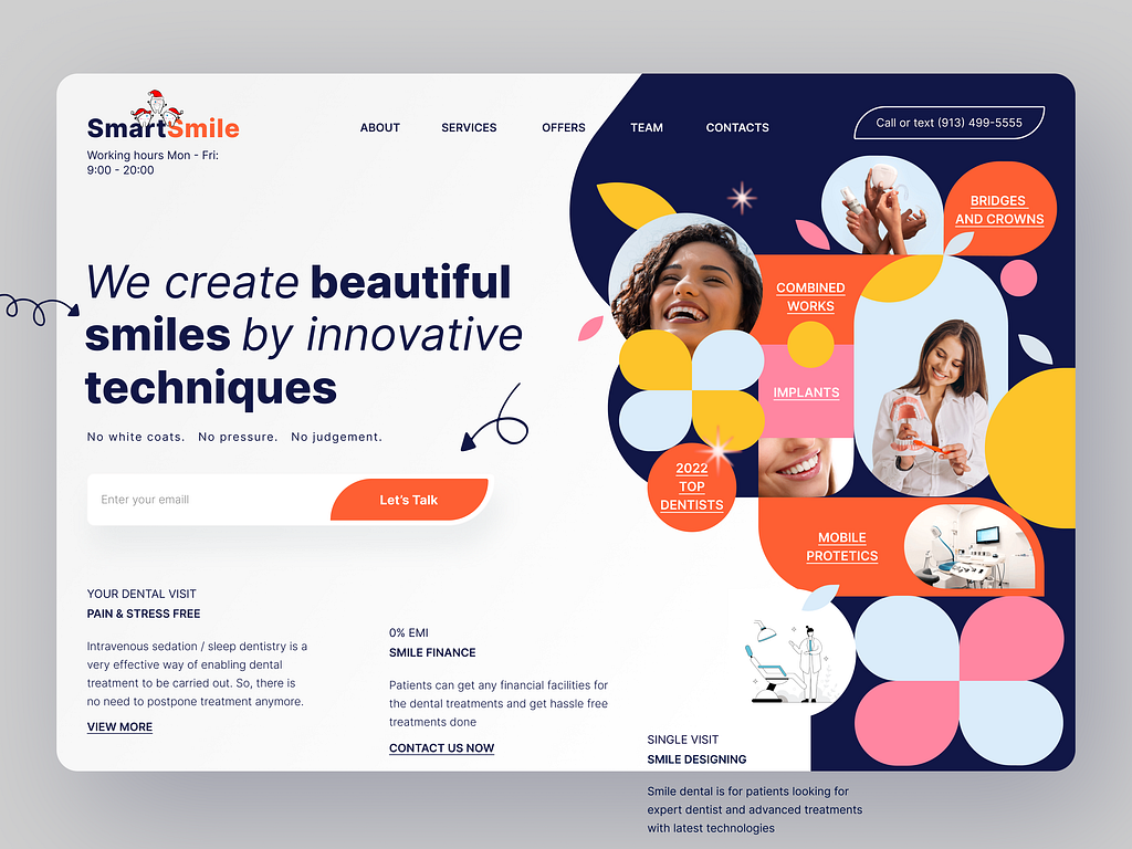 SmartSmile - Dentistry Page Concept by Tanya Grushevskaya on Dribbble