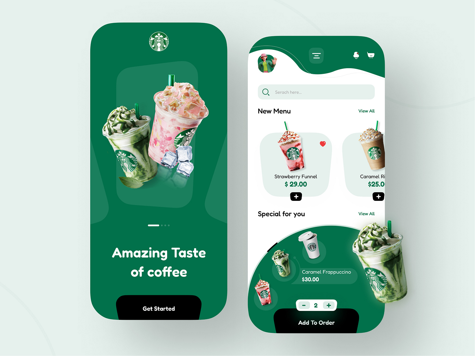 Starbucks Coffee App Design by Bacancy on Dribbble