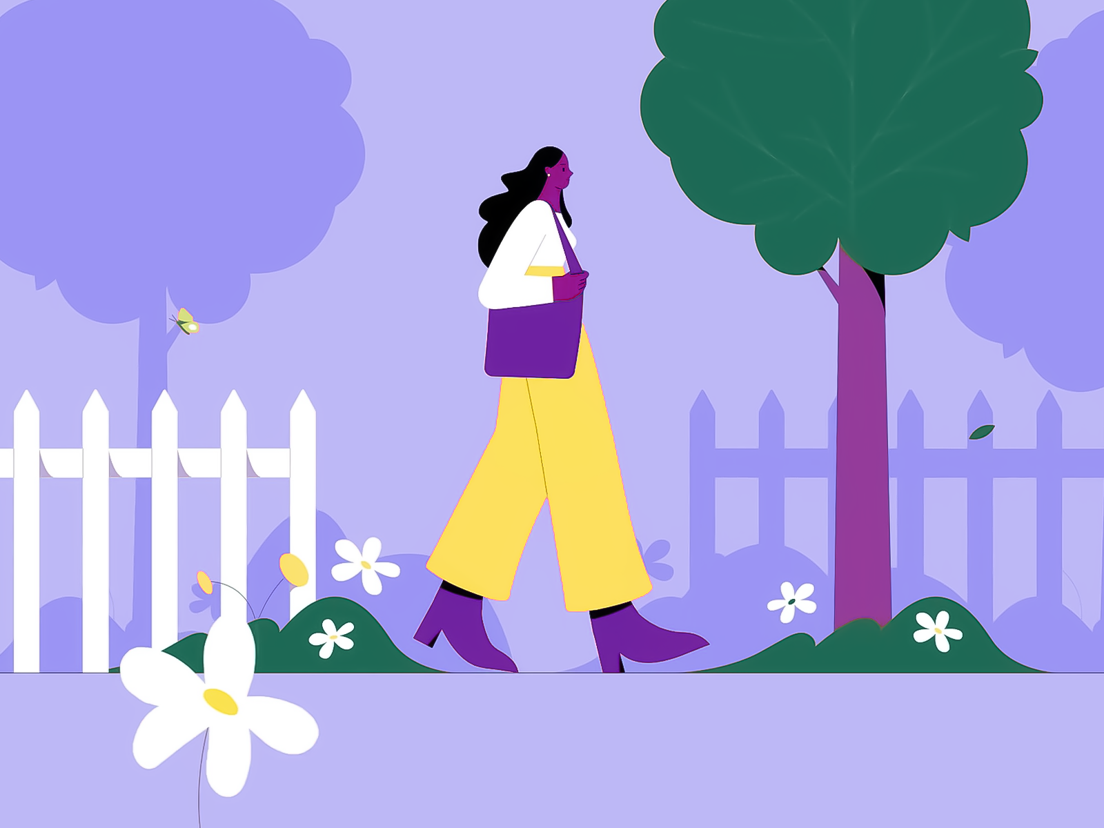 Peaceful Walk – Minimalist Illustration by lexib studio on Dribbble