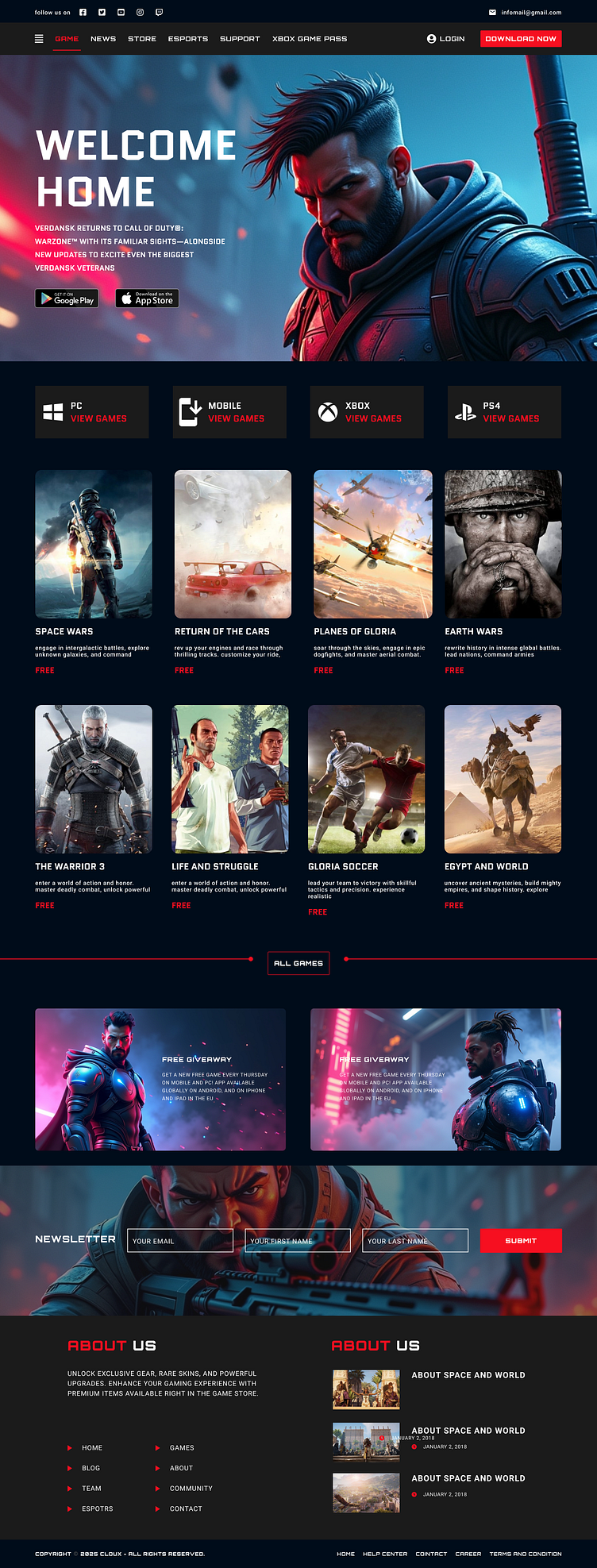 Gaming website design in figma by ShawonDesigns on Dribbble