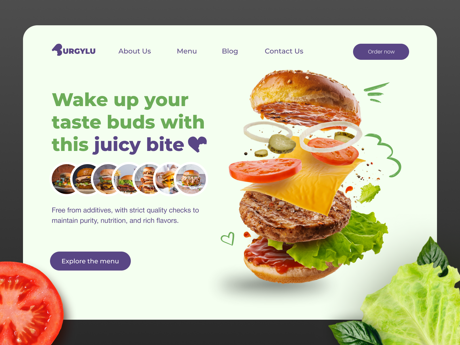 UI: Burgylu Web Design by Amulya Jain on Dribbble