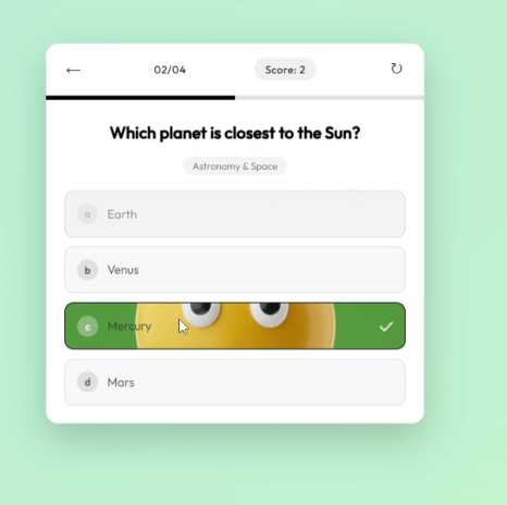 Interactive Quiz UI - Gamified Learning Platform by TheKoswog on Dribbble