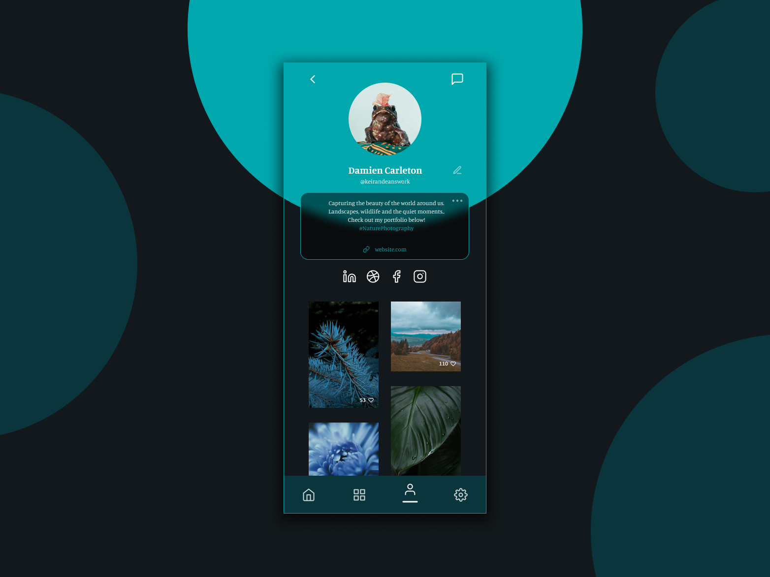 Social Media Profile Concept - UI/UX Design by Keiran Dean on Dribbble