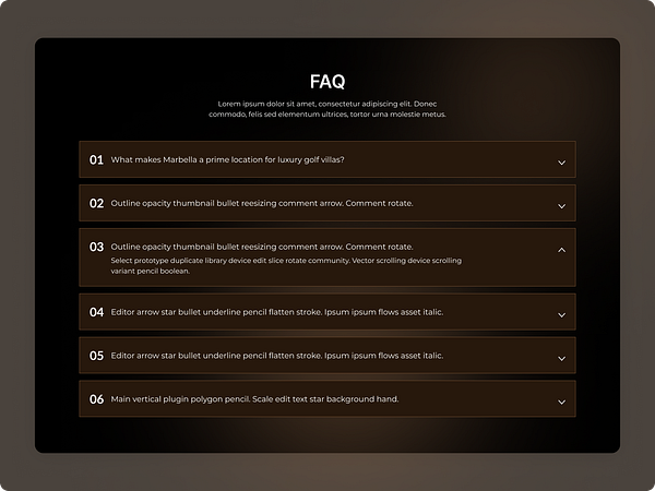 🏡 Real Estate FAQ Section UI – Luxury Web Design in Figma by Myroslava Tanasiichuk on Dribbble