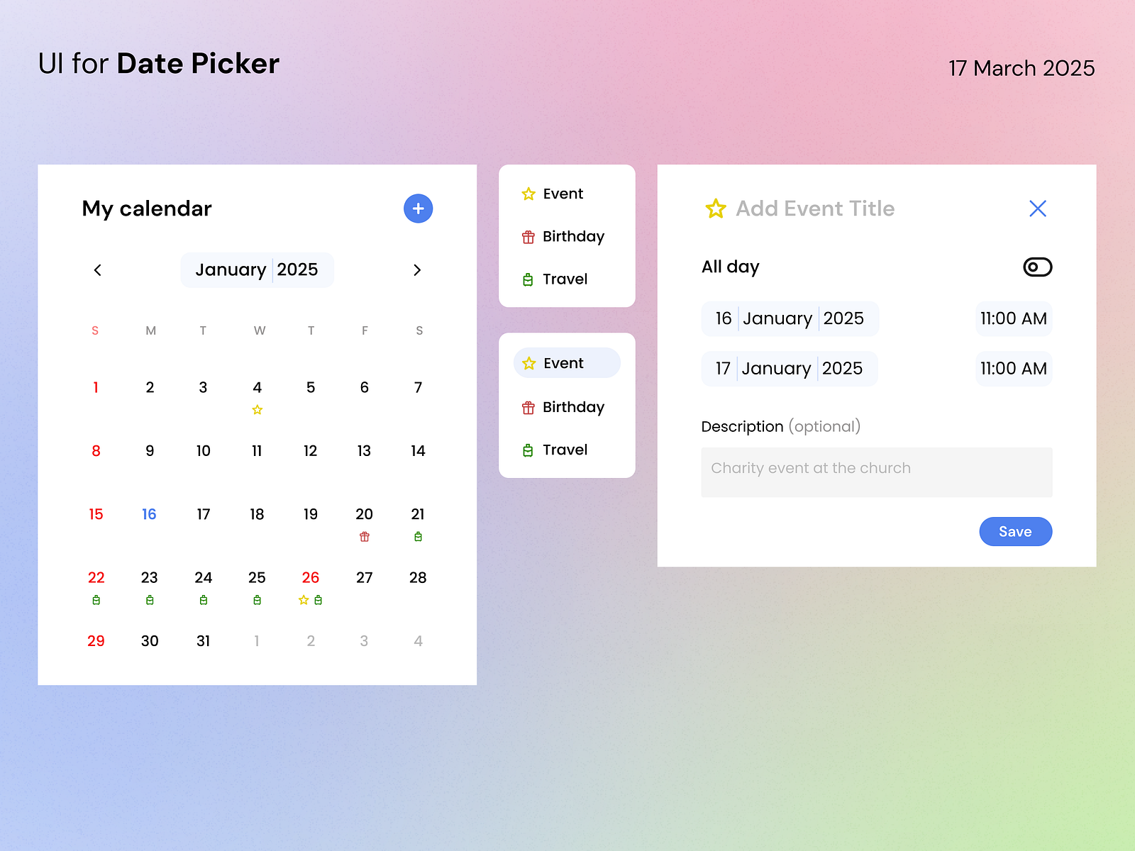 Date Picker by Nrupa Joshi on Dribbble