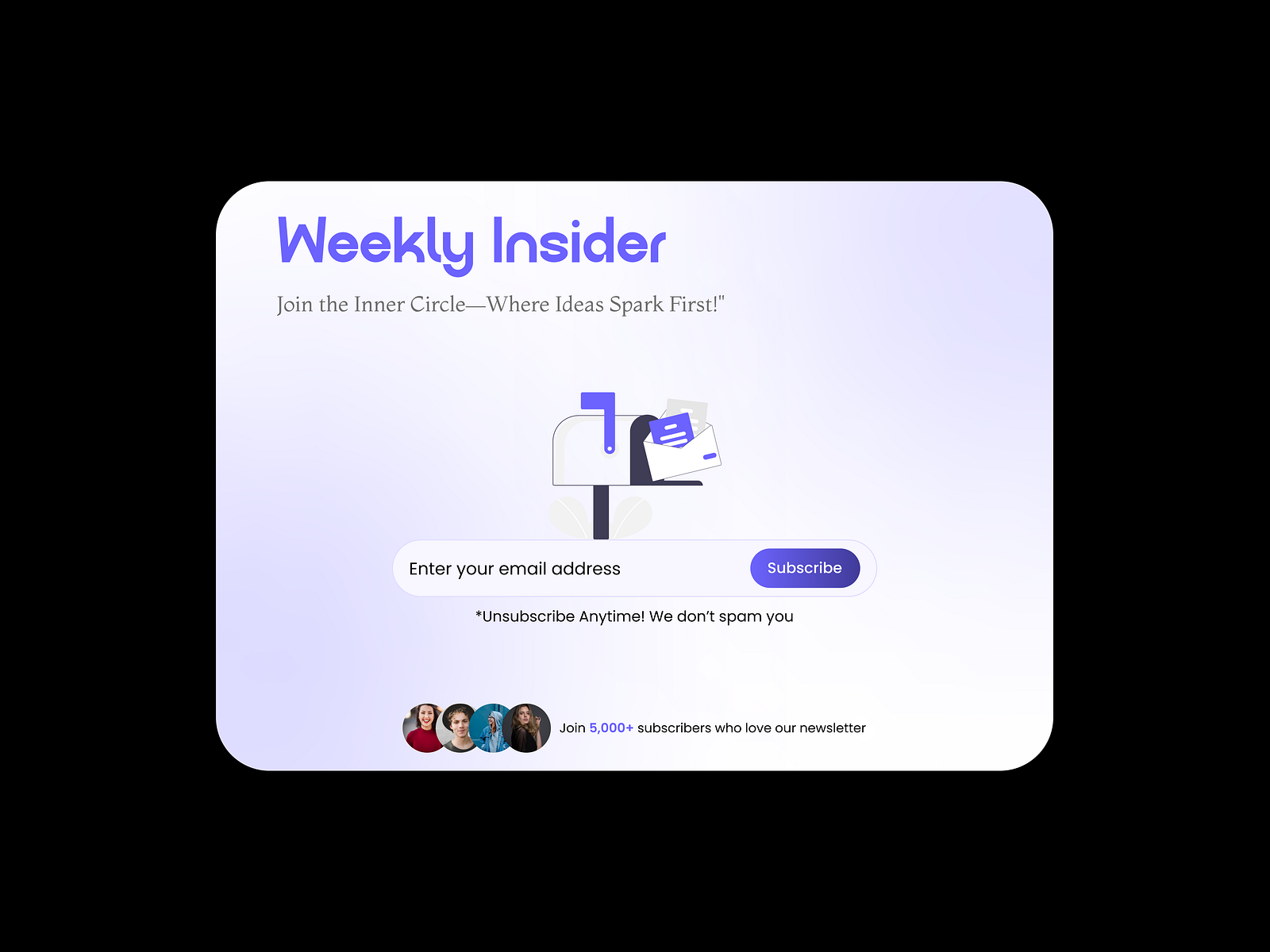 Newsletter UI design by Nrupa Joshi on Dribbble