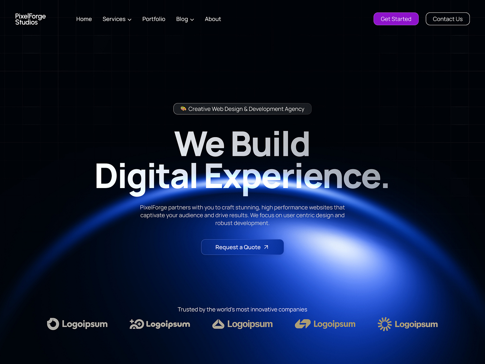 PixelForge Studios Web Design by Domain Design on Dribbble