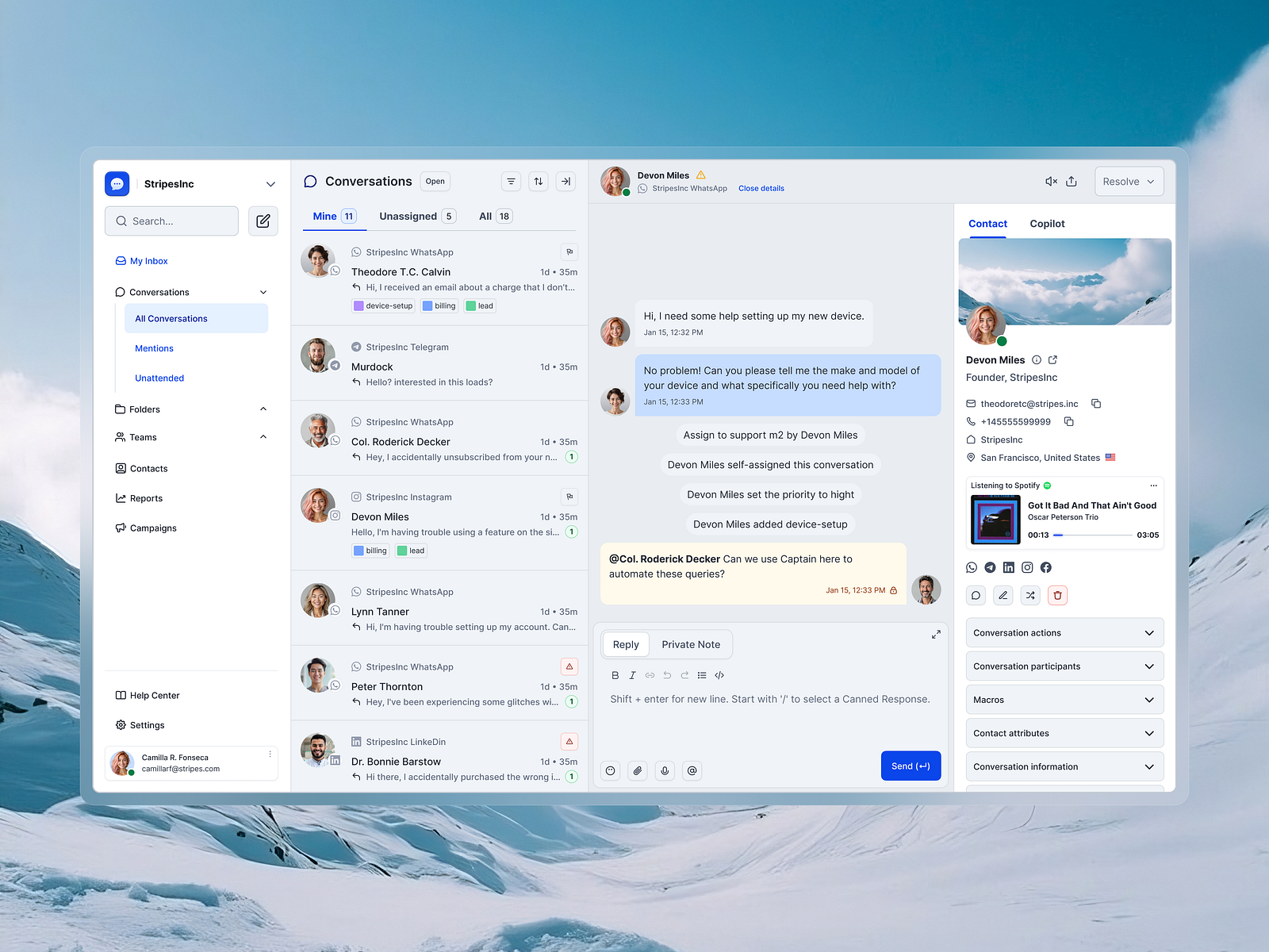 Omnichannel Platform Messages Page by Murilo F. Souza on Dribbble