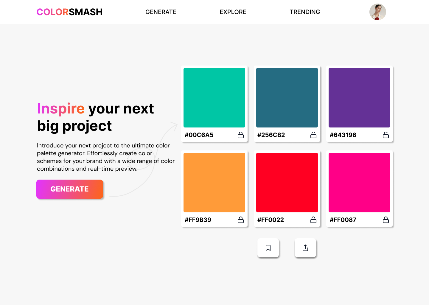 COLORSMASH Palette Generator by Theo Harris on Dribbble