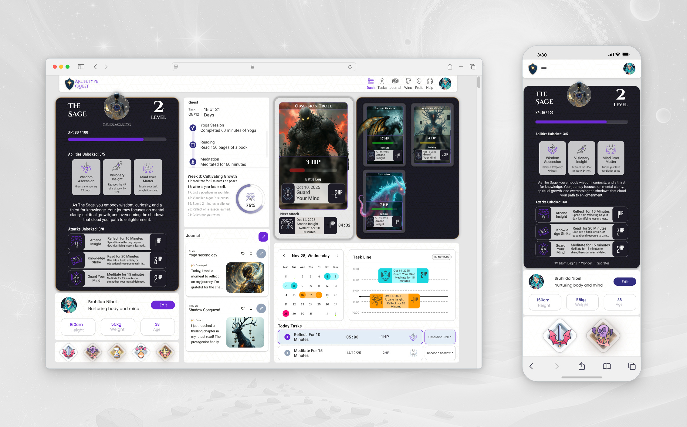 Archetype Quest: Gamified Habit Tracker by Patricio Dafoe on Dribbble