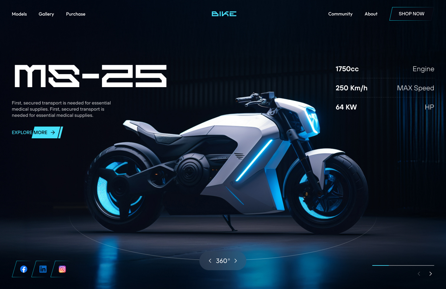 Futuristic E-Bike Website UIUX Design by Md. Shamsul Alam on Dribbble