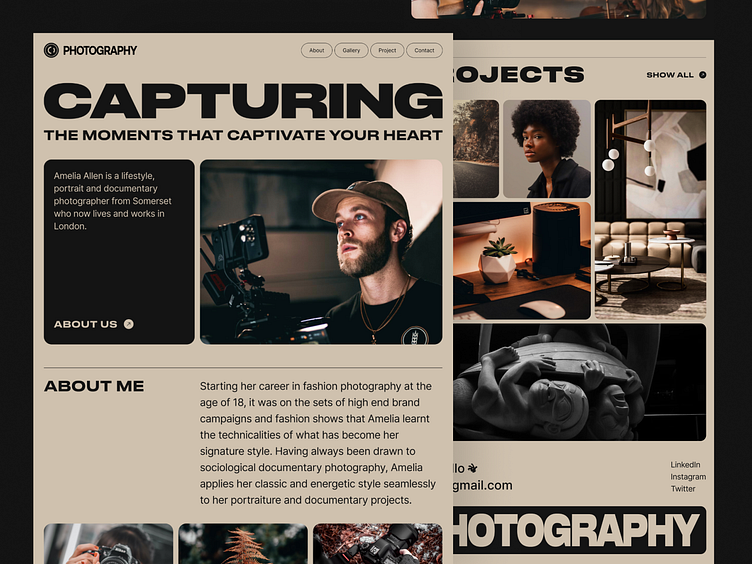 Photography Website Homepage by Awe Design Studio on Dribbble