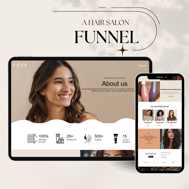 Hair salon funnel by Glory on Dribbble