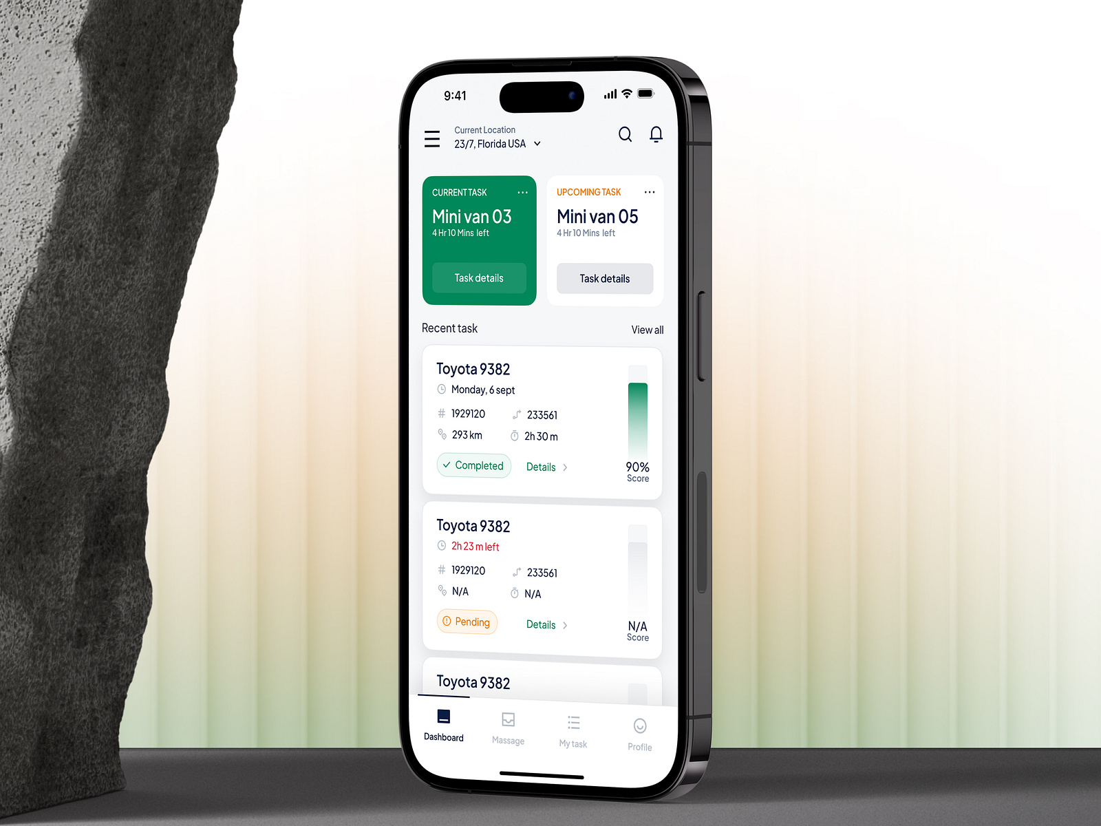 FastFleet | Fleet Driver App Home Screen Design by Md. Shamsul Alam on ...