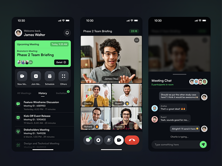 Conference — Video Call & Meeting App UI Design by Sir Kafi on Dribbble