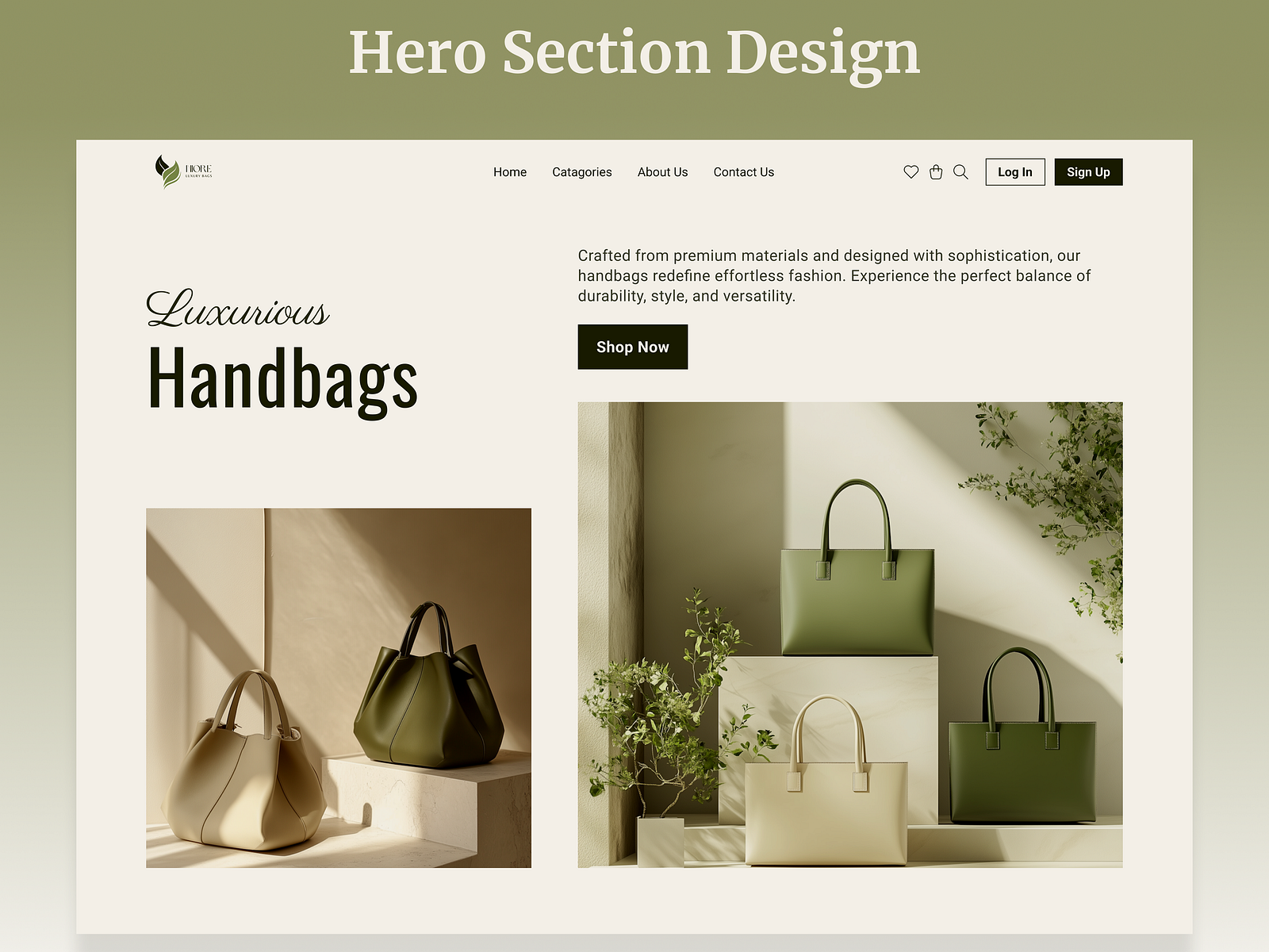 Luxury Handbags Hero section Design by Monisha Saha on Dribbble