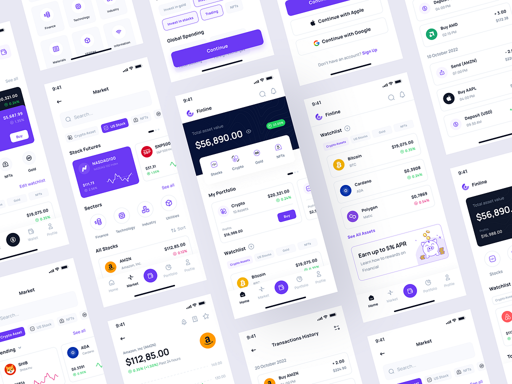 Finline - Investment & Finance App UI Kit by Uxerflow UI/UX on Dribbble