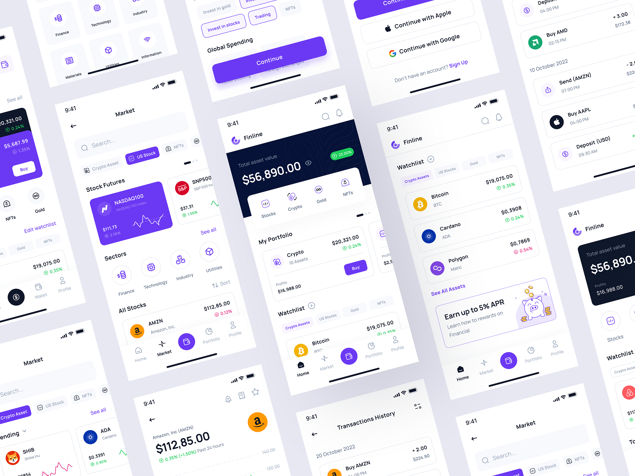 Finline - Investment & Finance App UI Kit by Uxerflow UI/UX on Dribbble