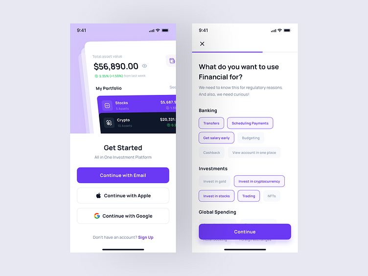 Finline - Investment & Finance App UI Kit by Uxerflow UI/UX on Dribbble