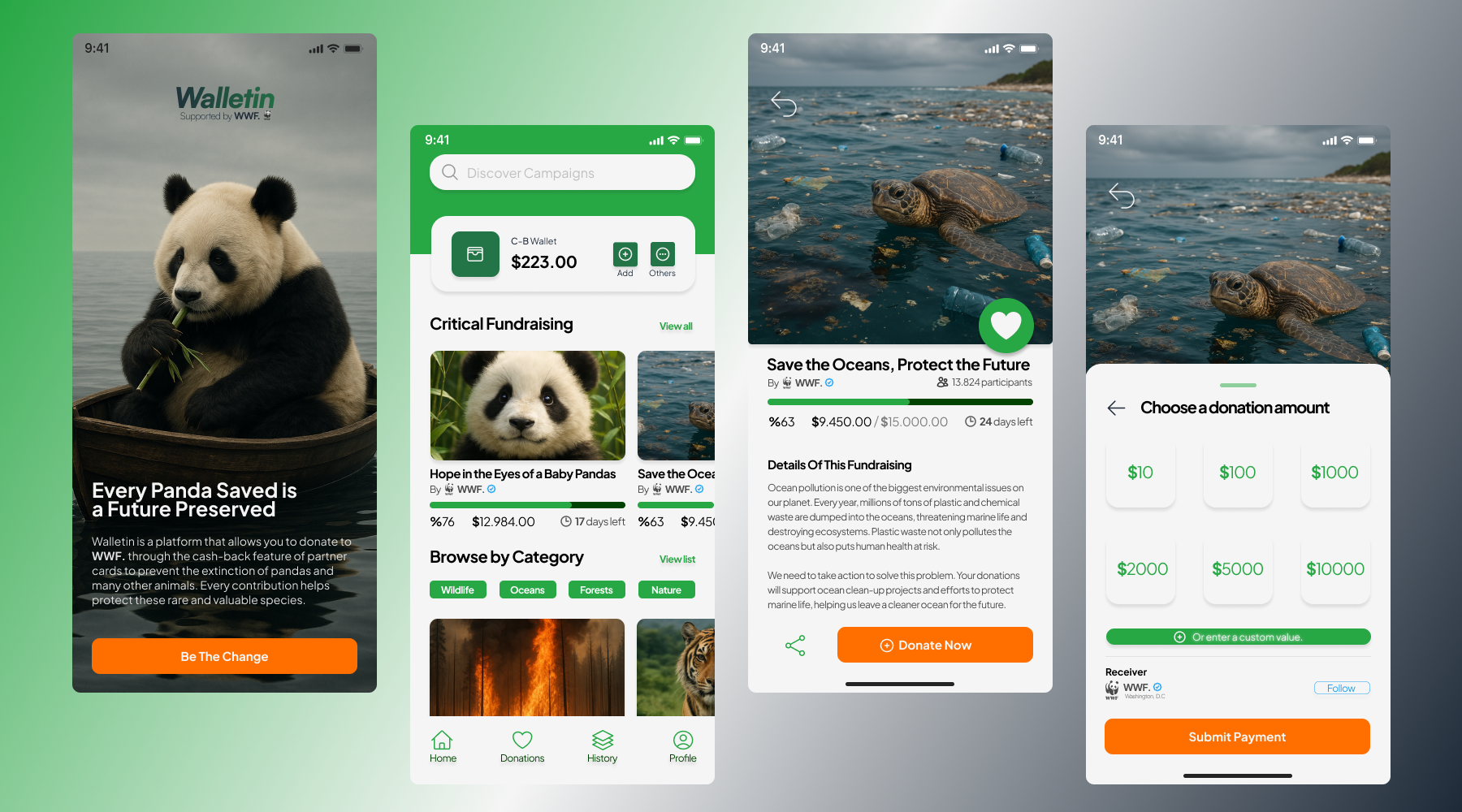 Walletin - Crowdfunding App UI by Ugurcan Ates on Dribbble
