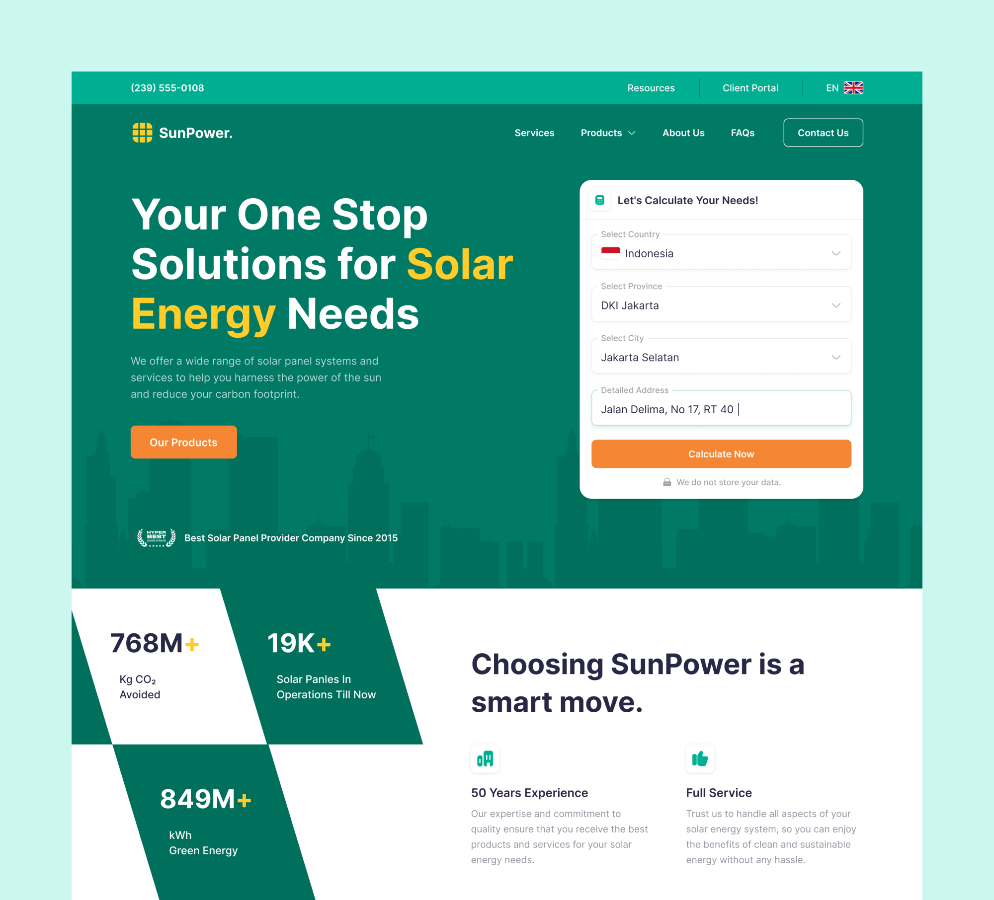 SunPower - Solar Panel Provider Website by Nuha Maulana Ahsan 🦅 for Vektora on Dribbble