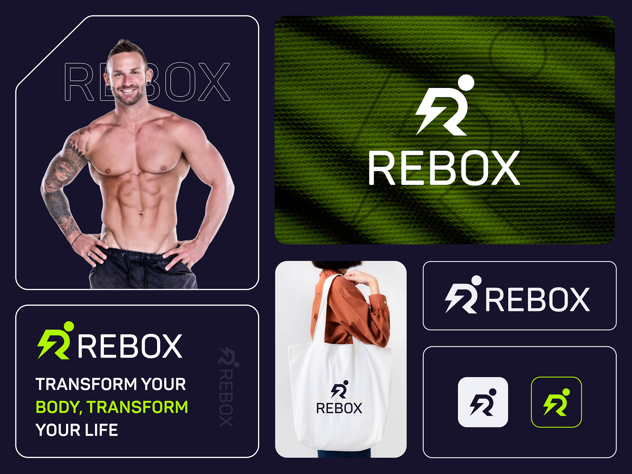 Rebox, fitness, gym logo & brand design by pixivect on Dribbble