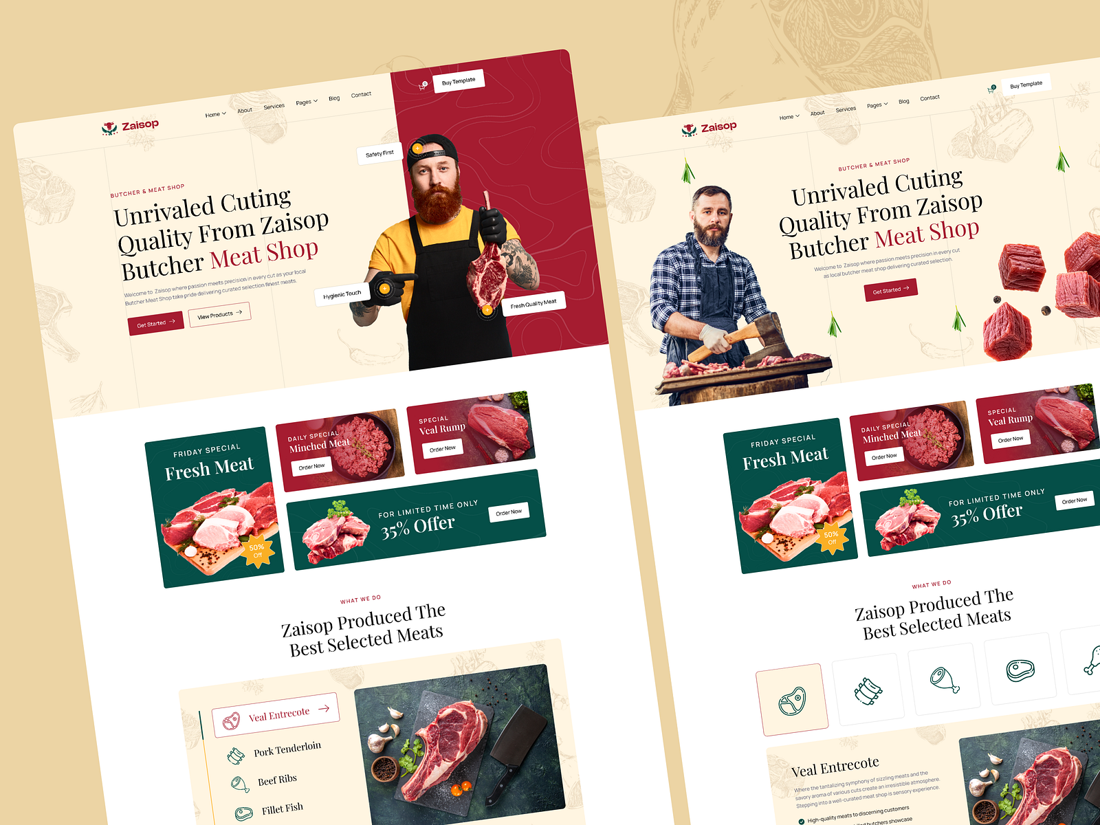 Zaisop - Butcher & Meat Shop Website by Flowzai LLC on Dribbble