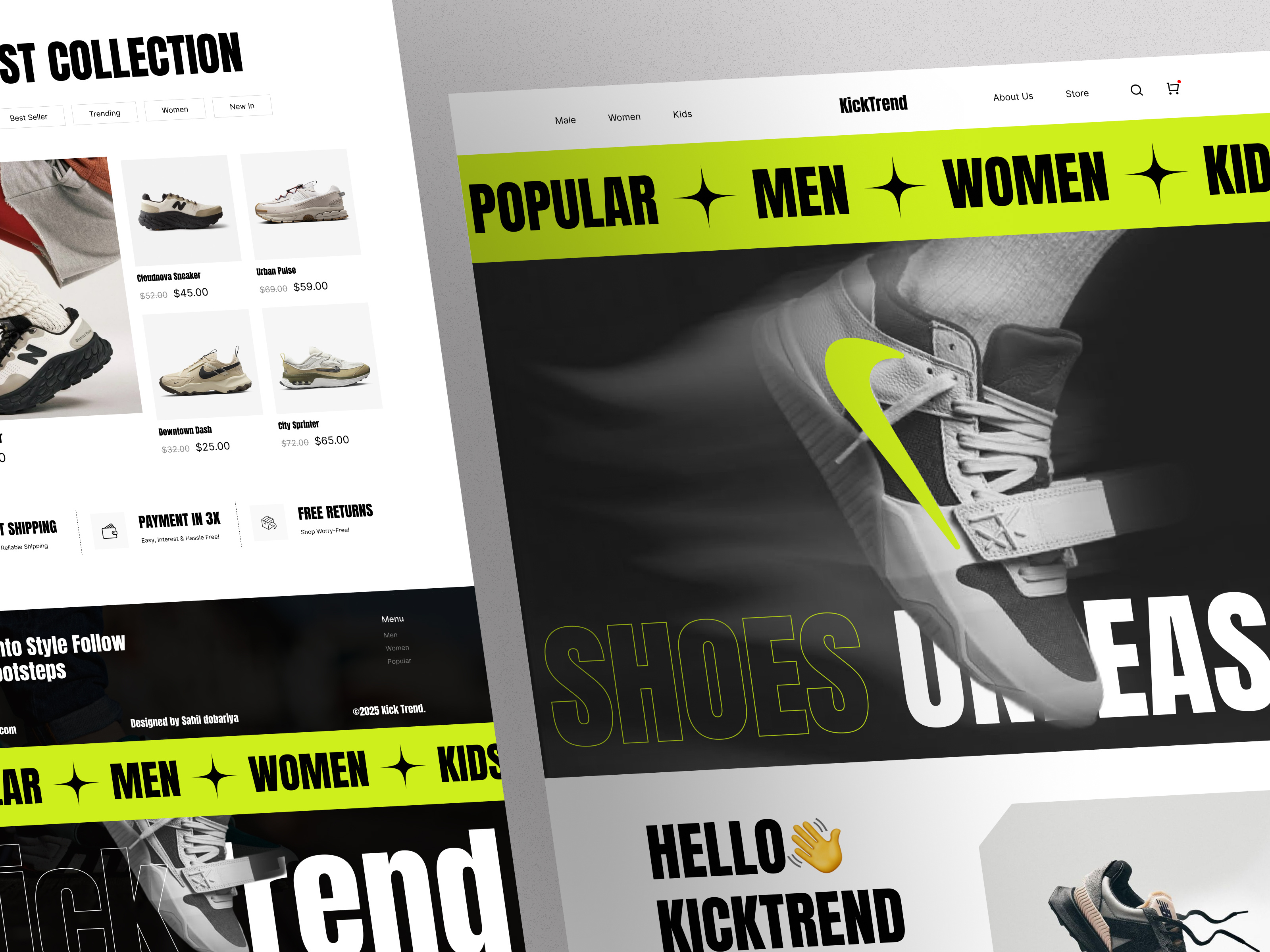 Shoes Ecommerce Website Design by Sahil Dobariya for Heloxone on Dribbble