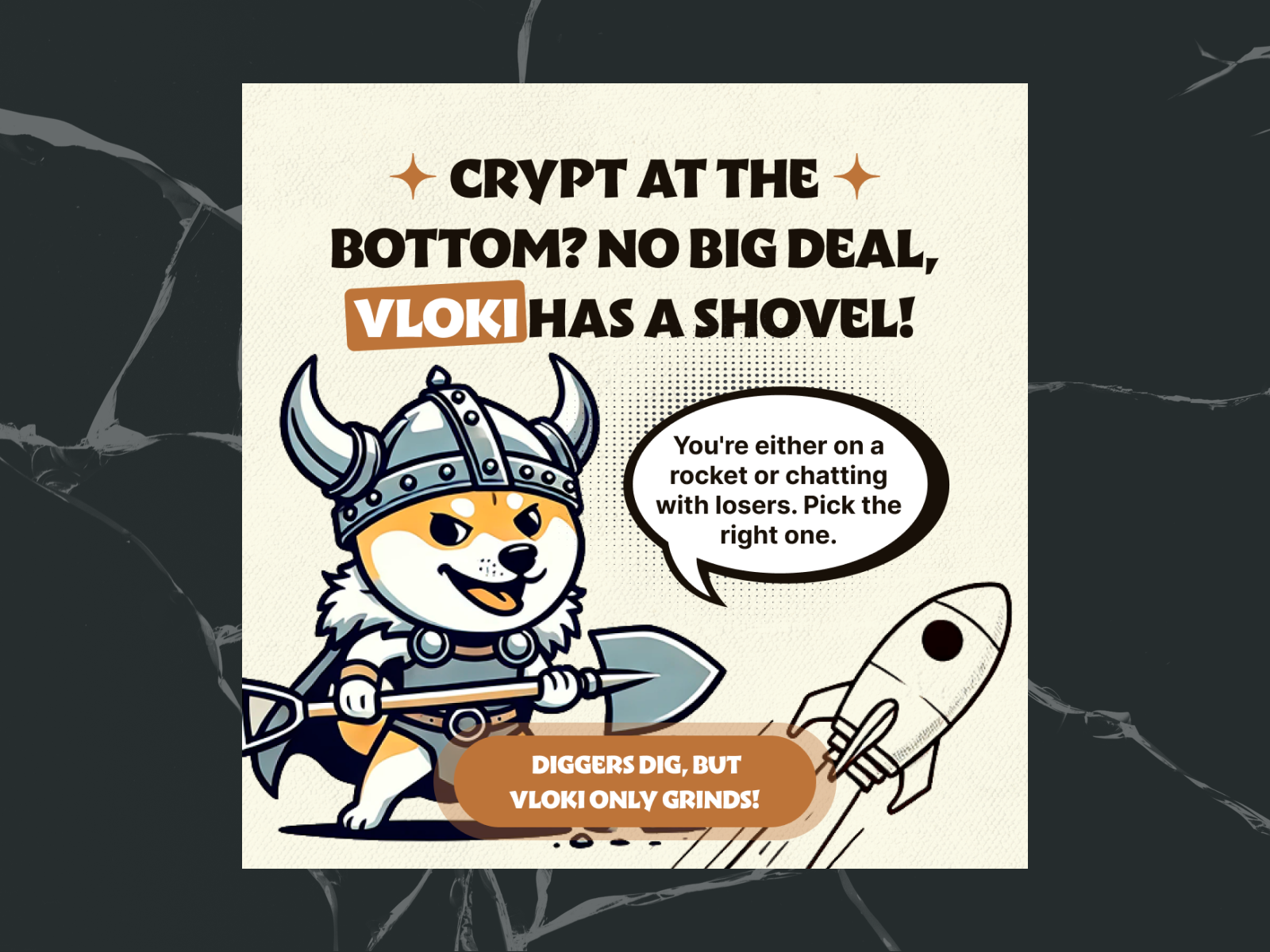 Banner for crypto meme token VLOKI by Nina Marinenko on Dribbble
