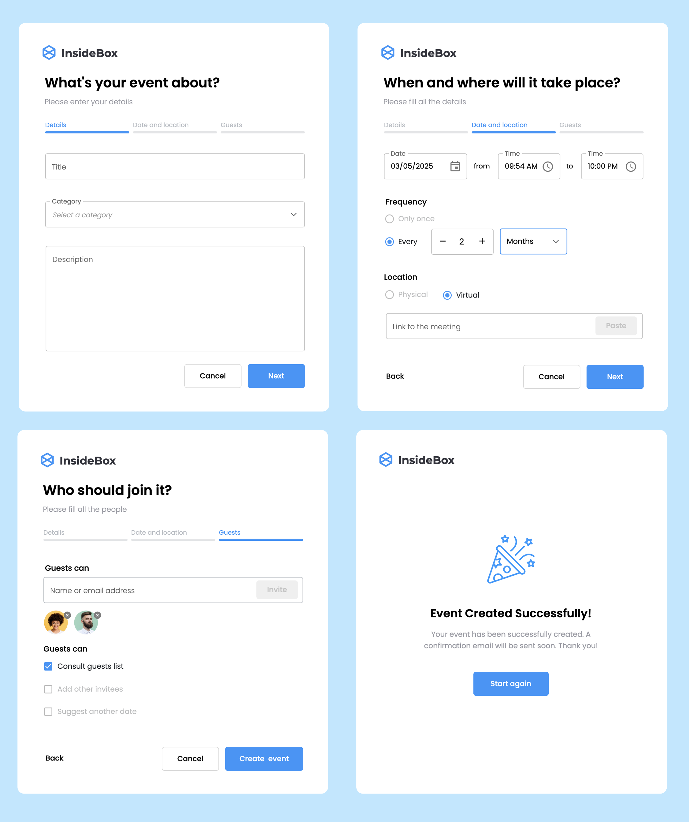 Event booking form by Sergi Arevalo on Dribbble