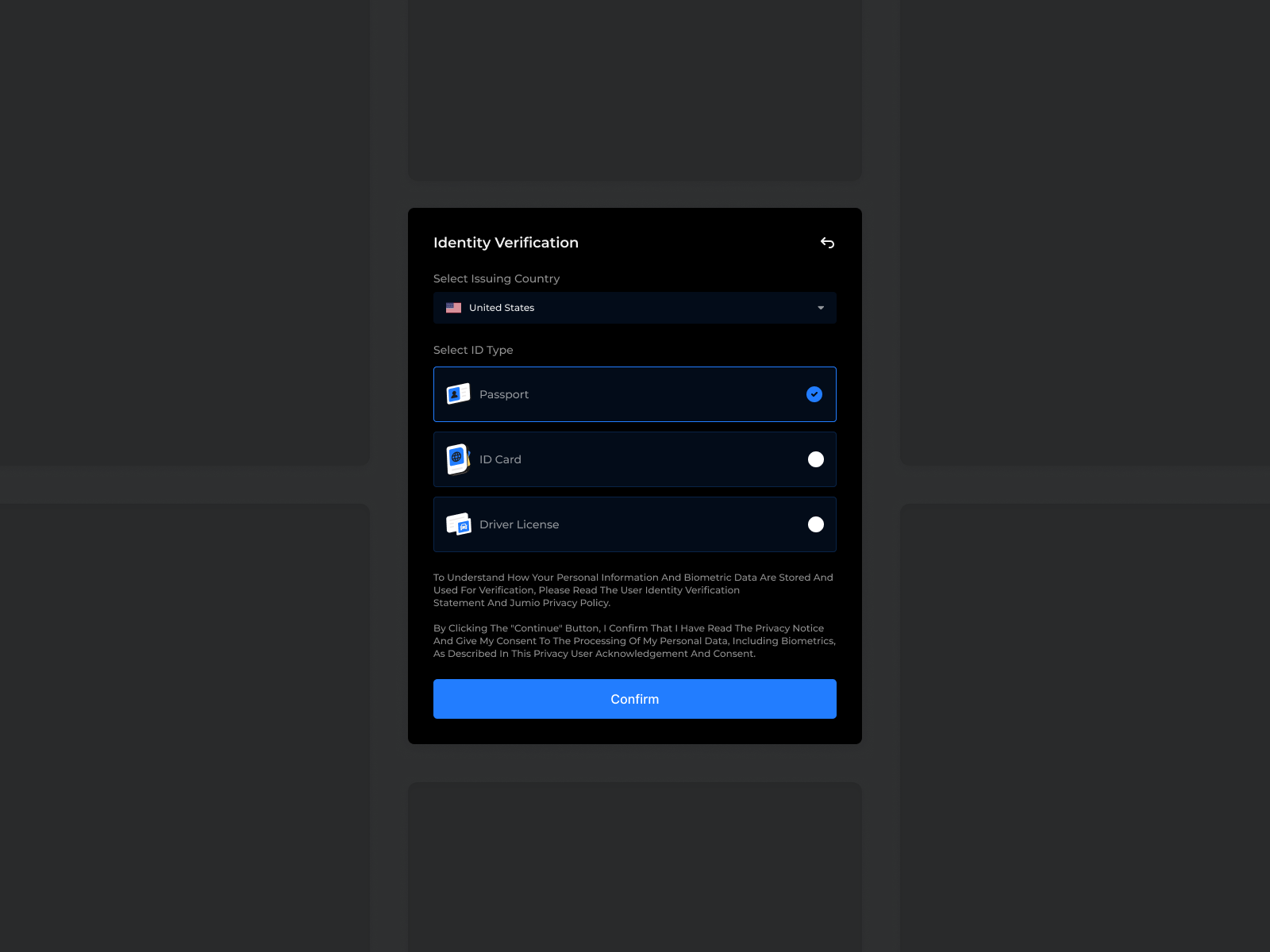 Identity Verification - Select Country & ID Type (Daily Ui) by Reza ...