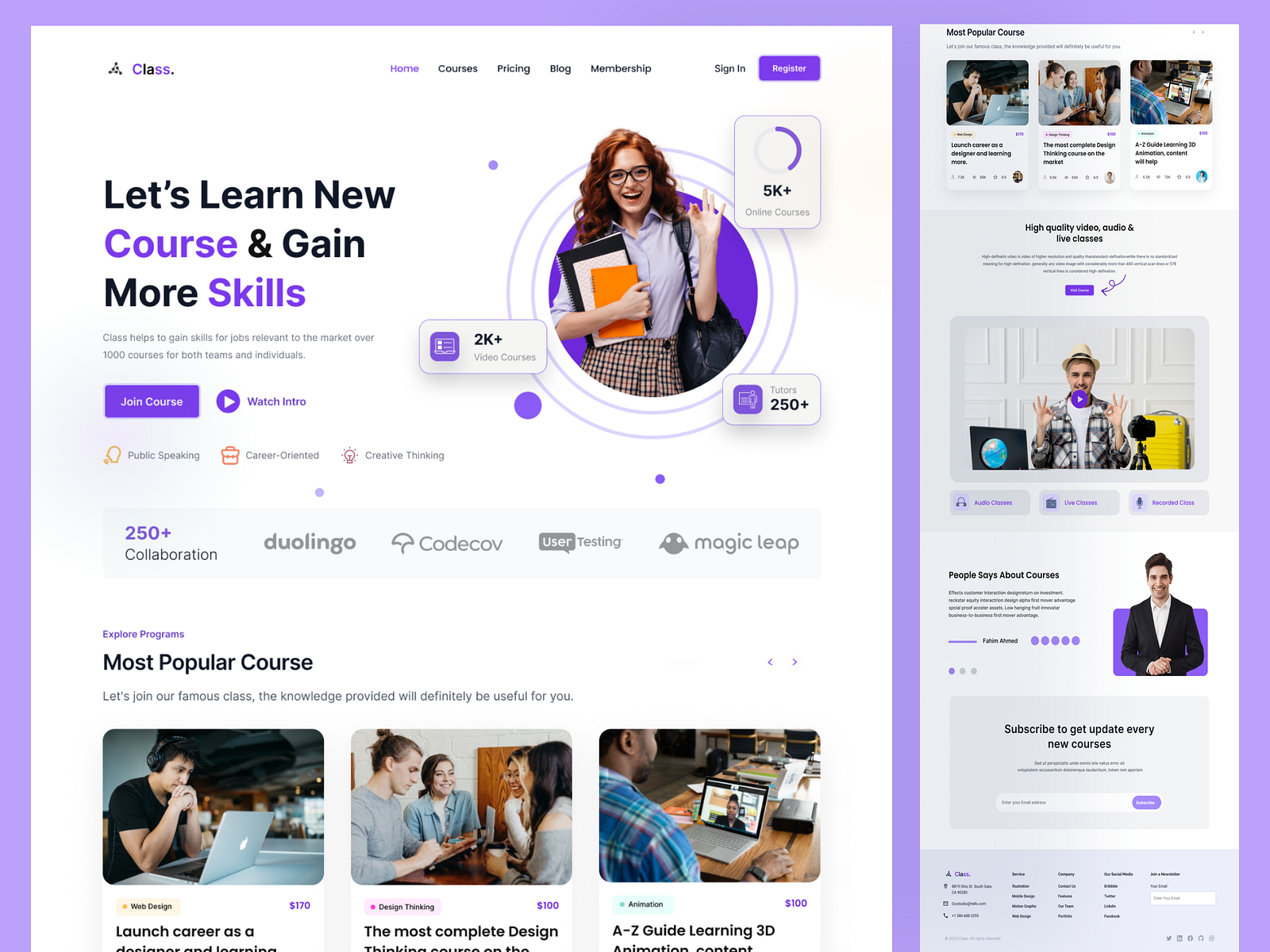 Online Course Landing Page by Manir Zaman on Dribbble