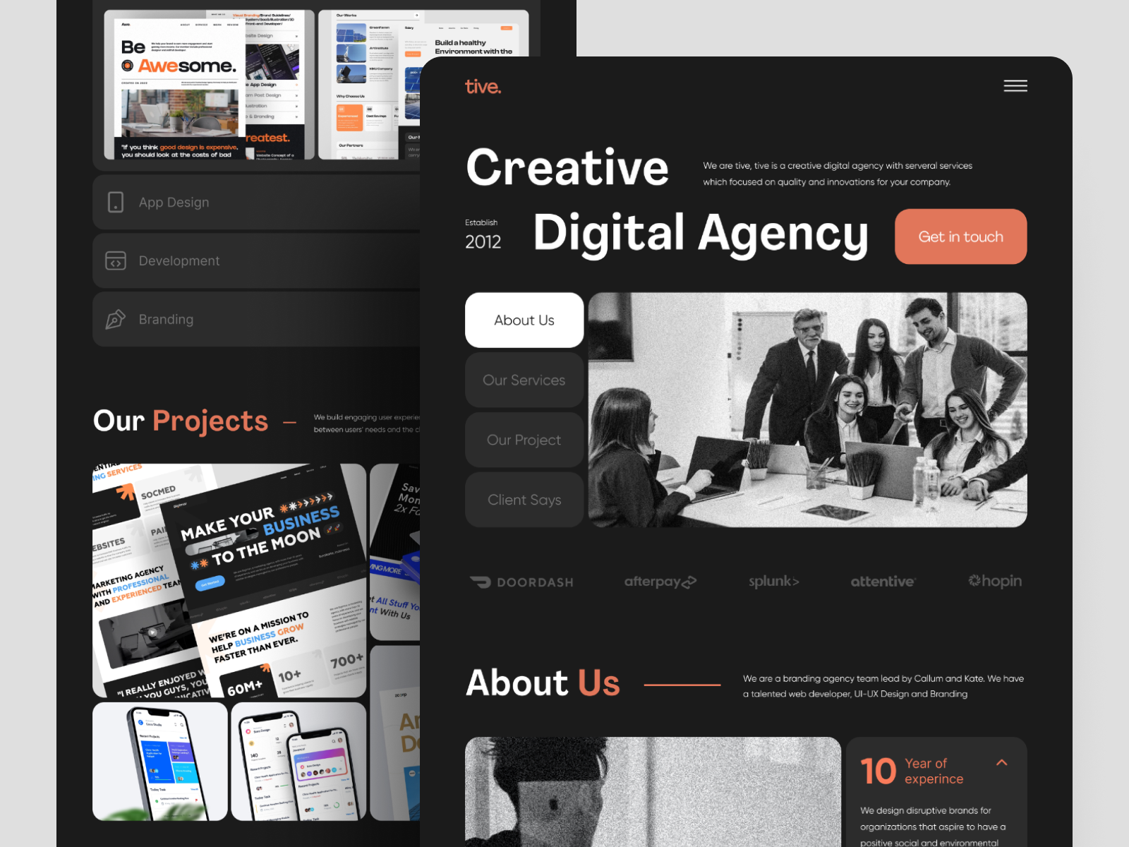 Tive - Creative Digital Agency Landing Page by Faza Dzikrulloh for Sans ...