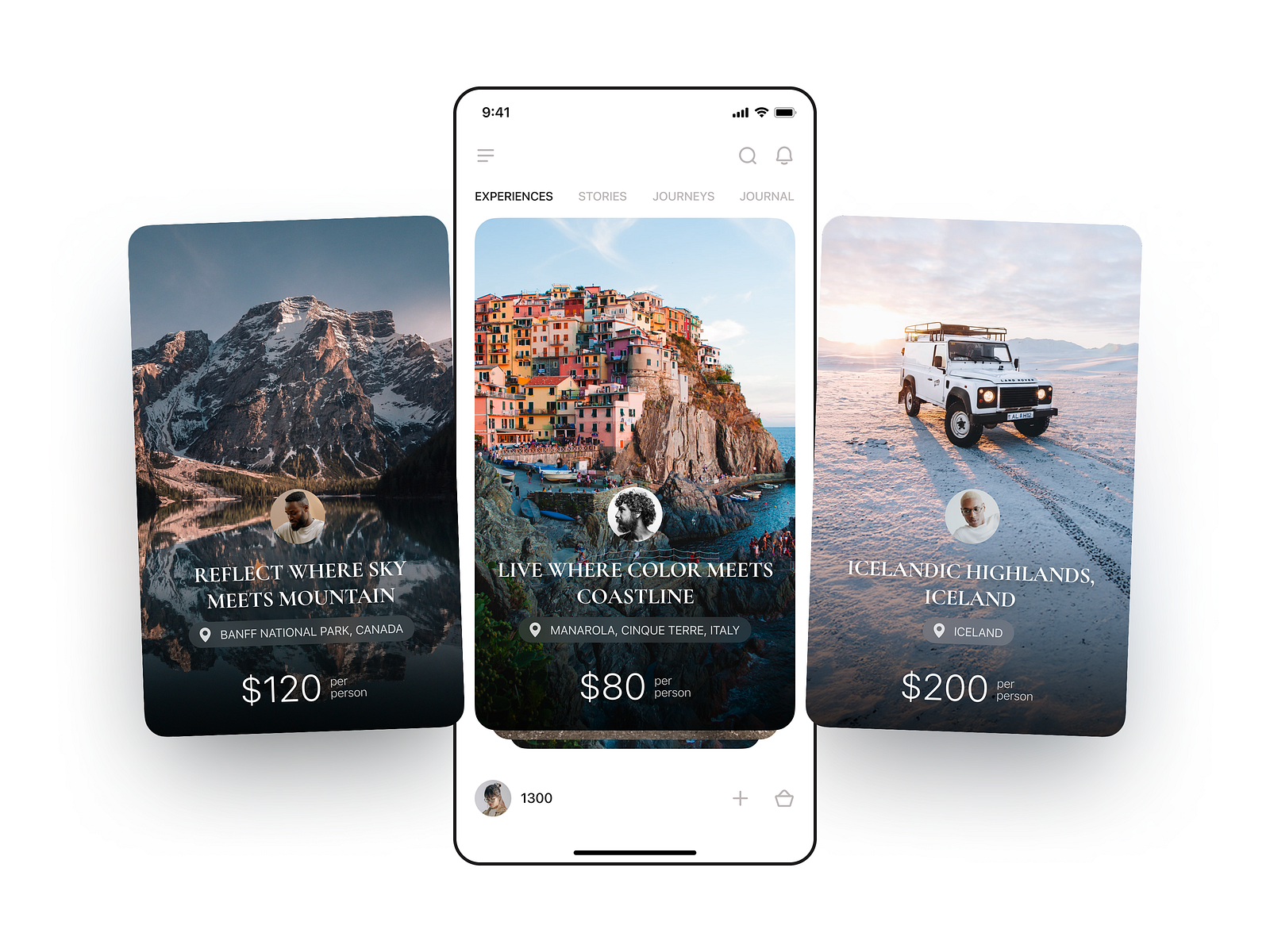 Mobile Travel App UI – Destination Cards by Ivan Saverchenko on Dribbble