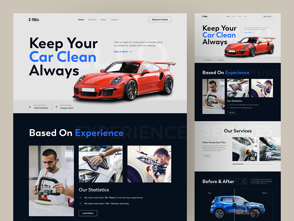 Car Wash Website by Filllo Design Agency on Dribbble
