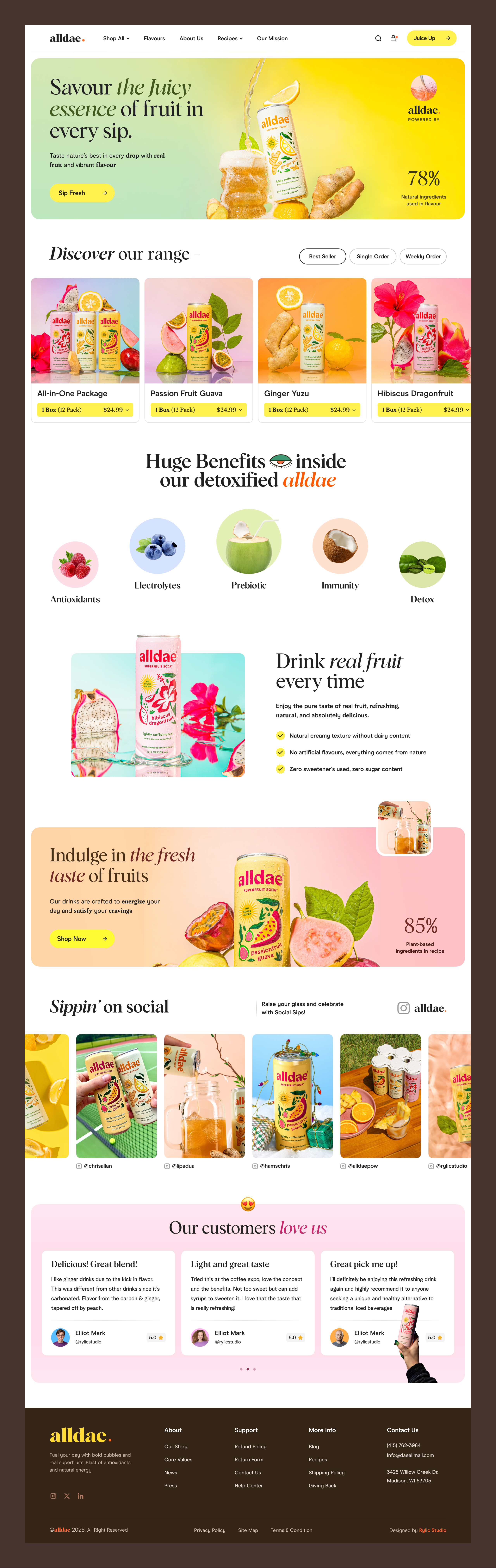 Alldae - Superfruit Soda Website by Rylic Studio on Dribbble