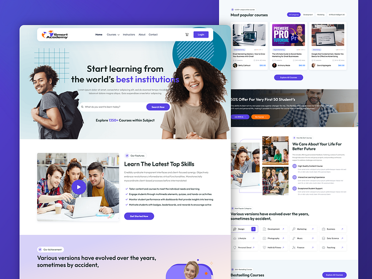 eLearning Landing Page Design by Muhammad Khabir Alam on Dribbble