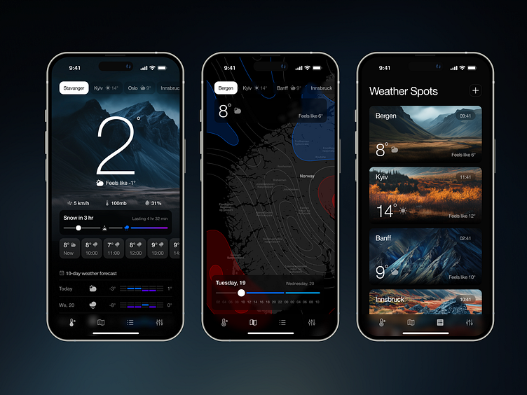 Smart Weather App UI by Mykhailo Lutkovskyi on Dribbble