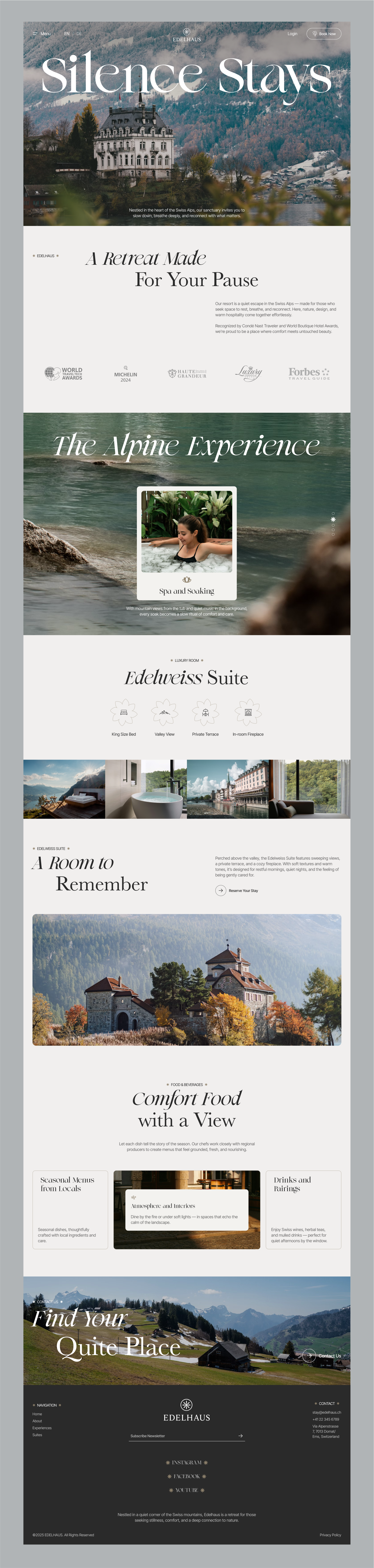 Edelhaus – Luxury Retreat Website by Plainthing UI for Plainthing Studio on Dribbble