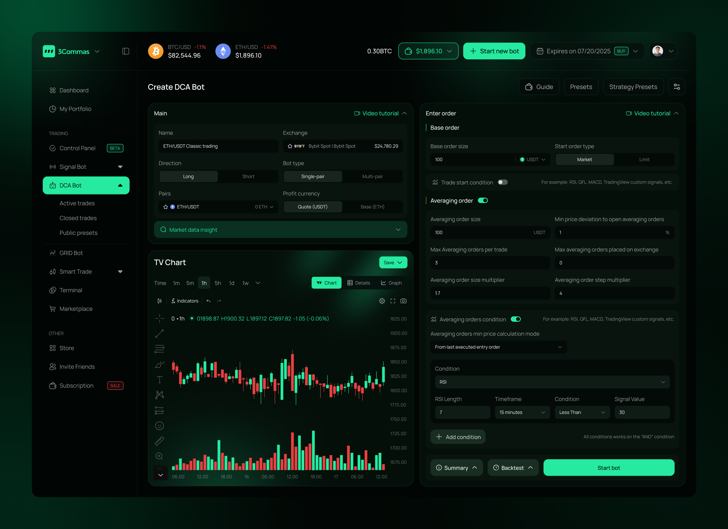 Automated DCA Trading Bot UI by EASIN ARAFAT🔥 on Dribbble