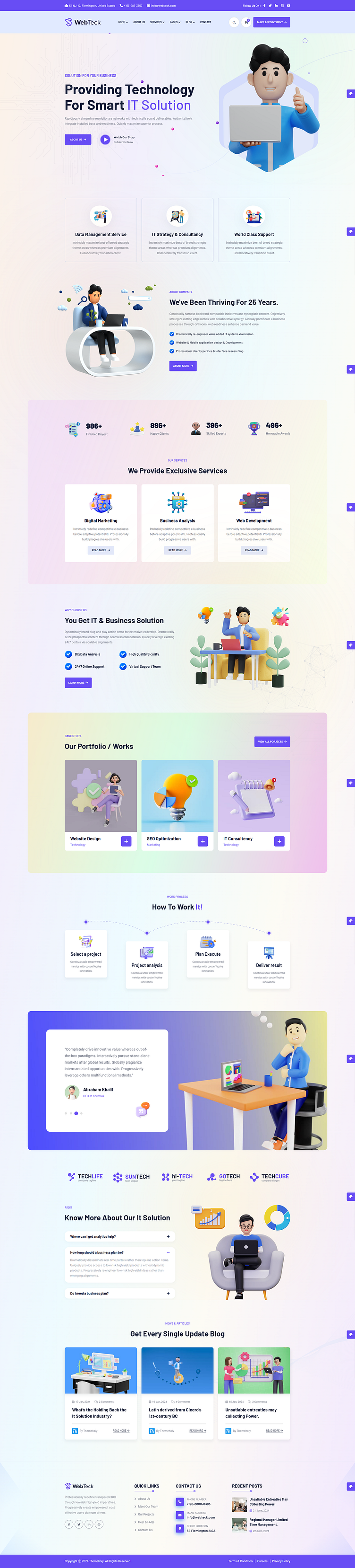 Webteck - IT Solution and Technology HTML Template by Theme Holy on Dribbble