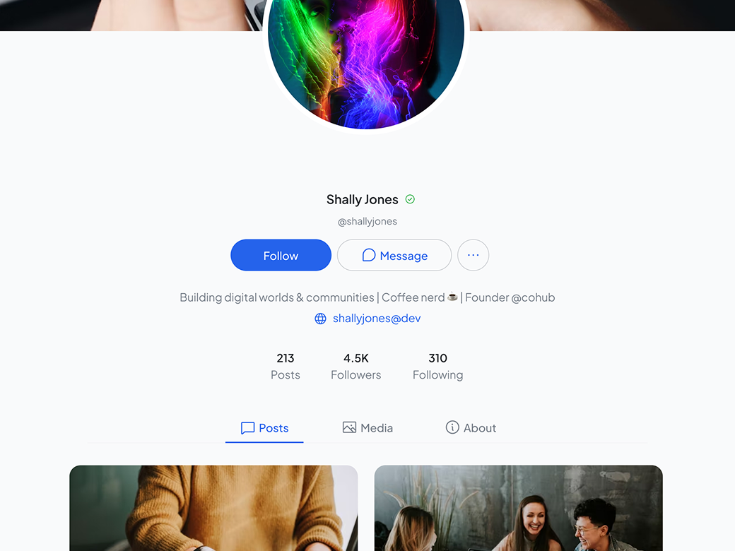 A clean, minimal social/professional profile card design. by Glory Akpadiaha on Dribbble