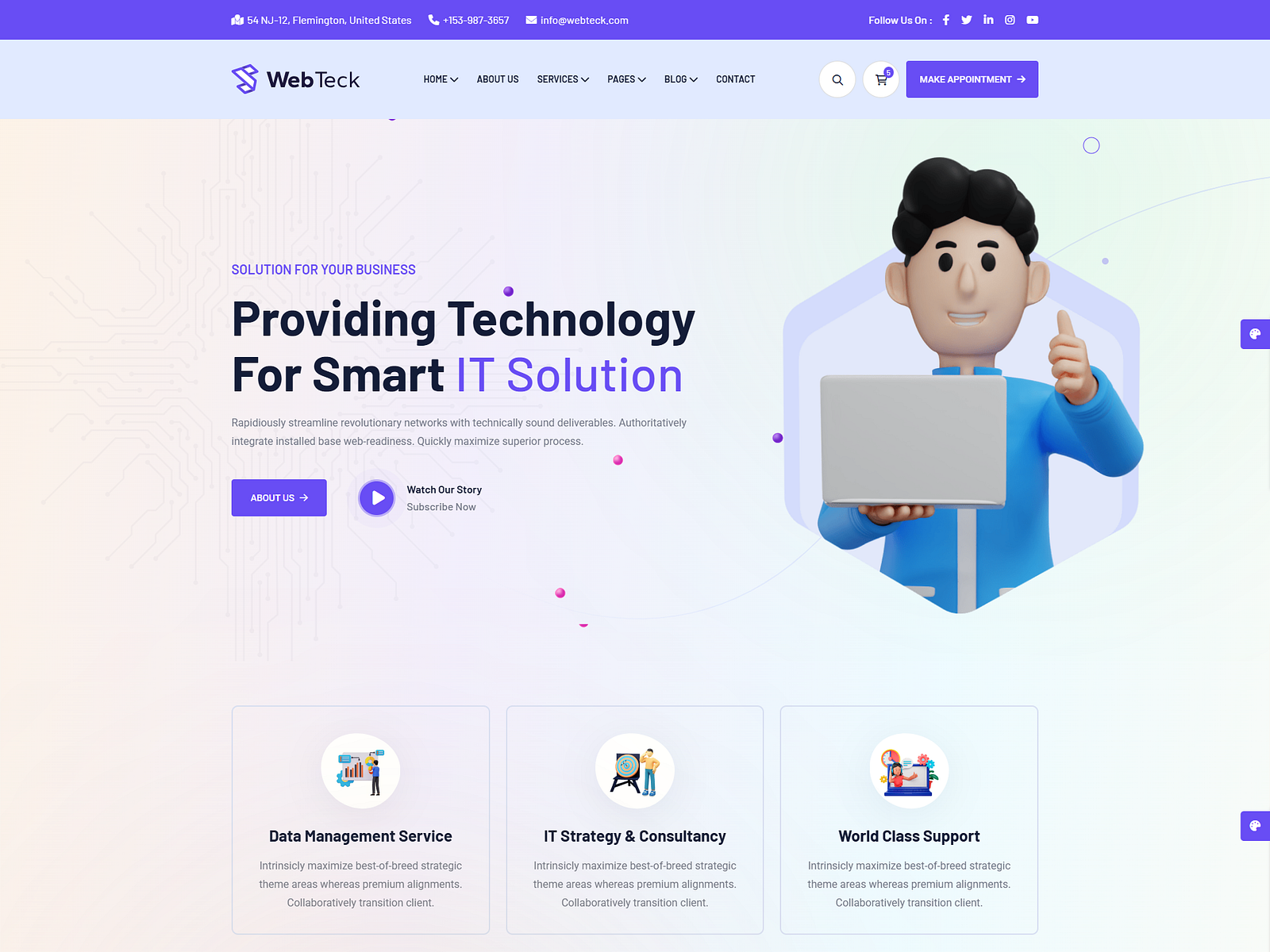 Webteck – IT Solution and Technology WordPress Theme by Theme Holy on Dribbble