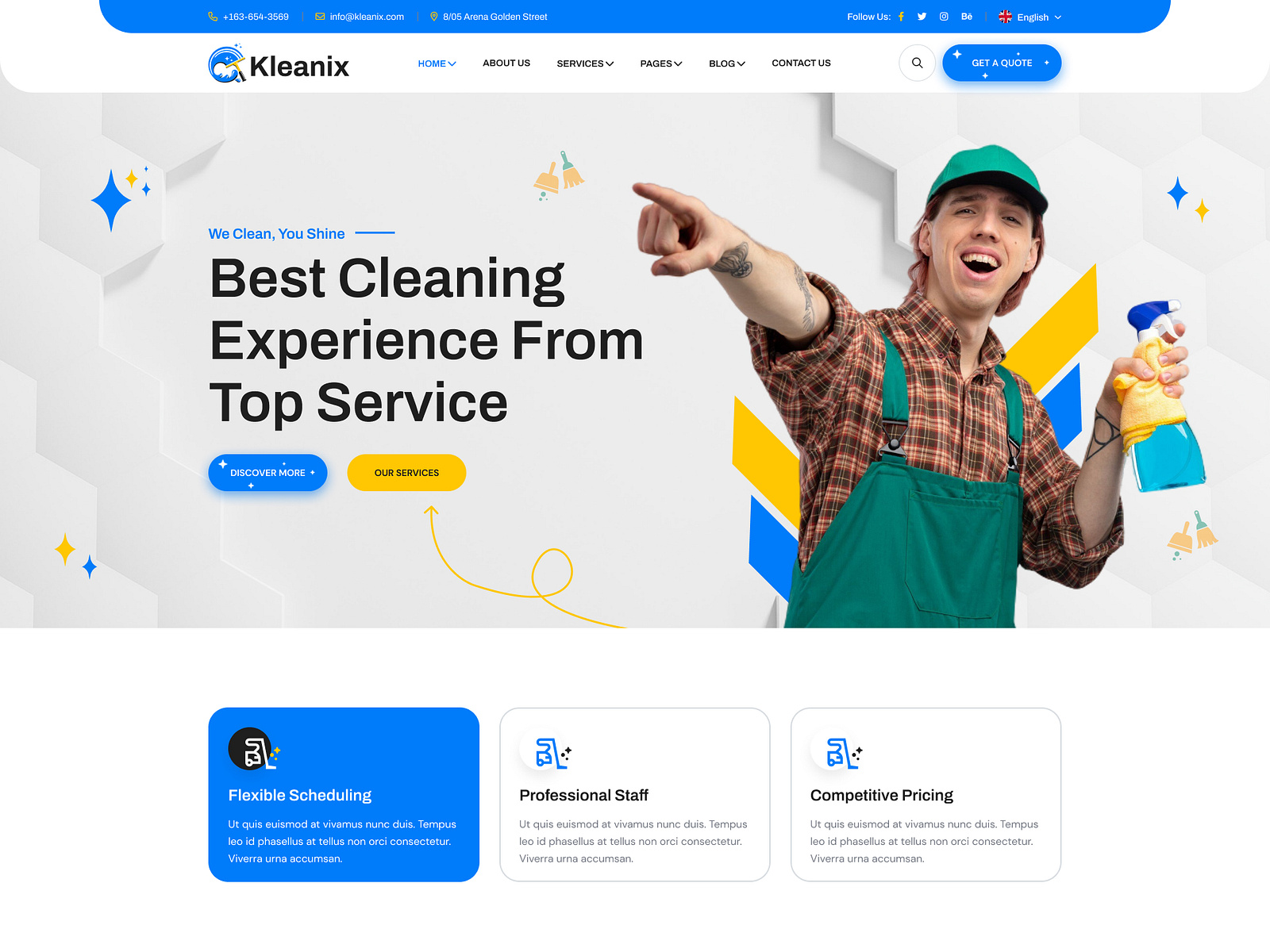 Kleanix – Cleaning Services Figma Template by Theme Holy on Dribbble
