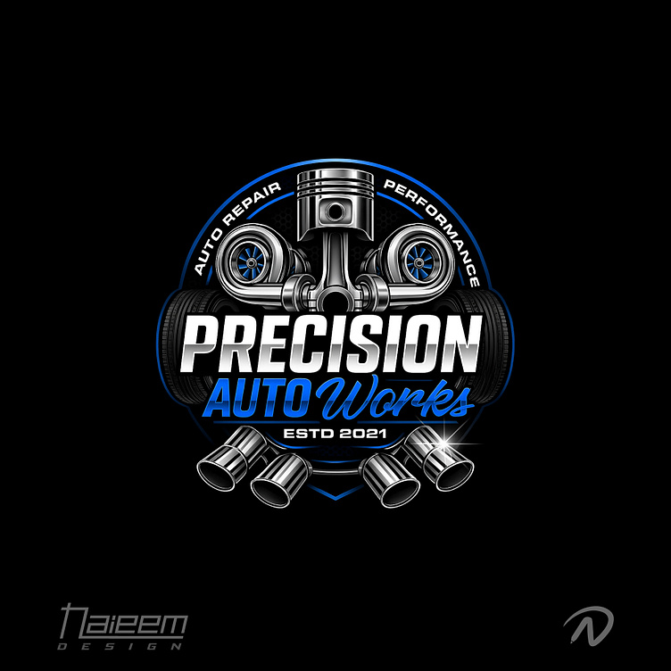 High Performance Auto Repair Logo | Precision Engine Branding by Naieem ...