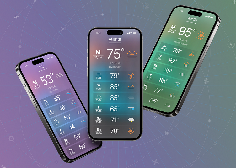 Weather App by 👋 Josh Seipel on Dribbble